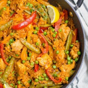 Easy One Pan Chicken Paella Recipe - The Clean Eating Couple