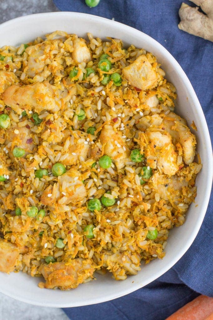 Lighter Chicken Fried Rice - The Clean Eating Couple