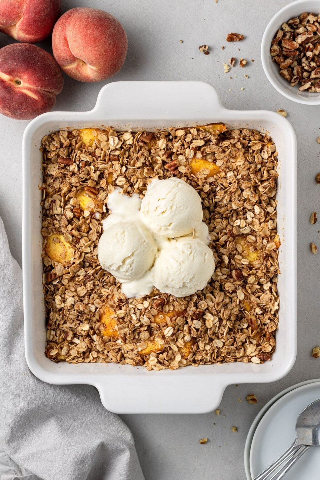 Easy, Healthy Peach Crisp | The Clean Eating Couple