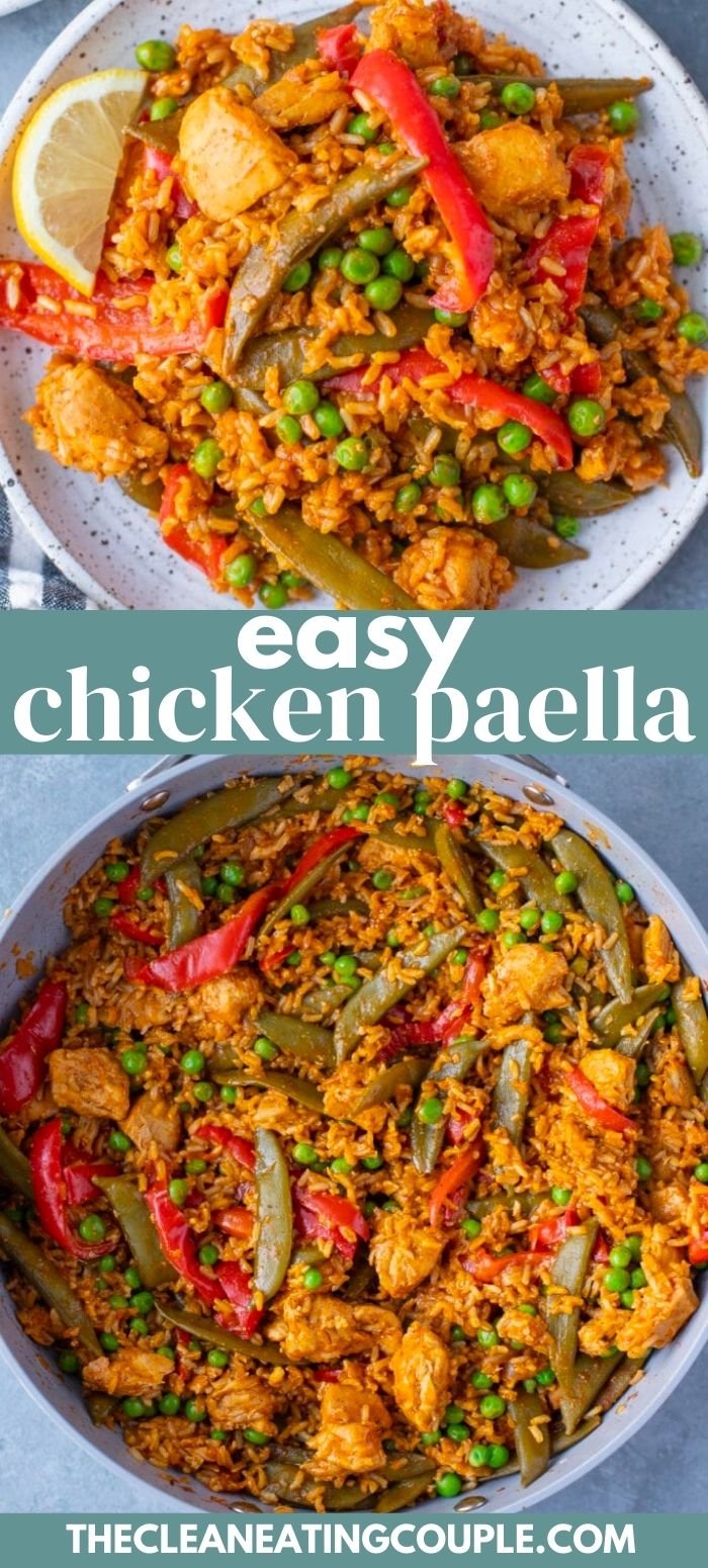 Easy One Pan Chicken Paella Recipe - The Clean Eating Couple