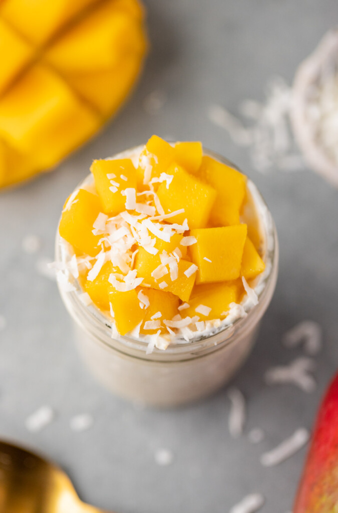 Easy Coconut Mango Overnight Oats | The Clean Eating Couple