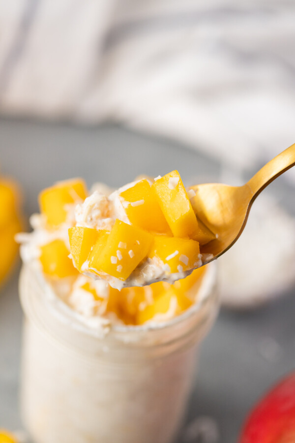 Easy Coconut Mango Overnight Oats | The Clean Eating Couple