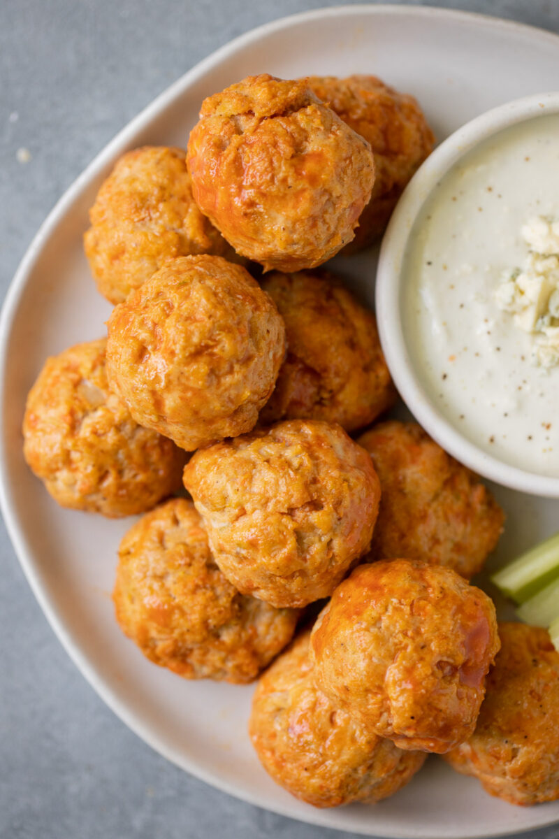 Buffalo Chicken Meatball Recipe - The Clean Eating Couple