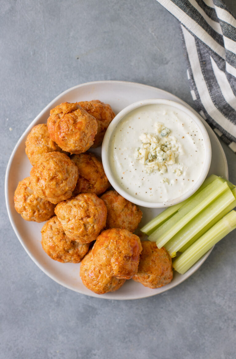 Buffalo Chicken Meatball Recipe - The Clean Eating Couple