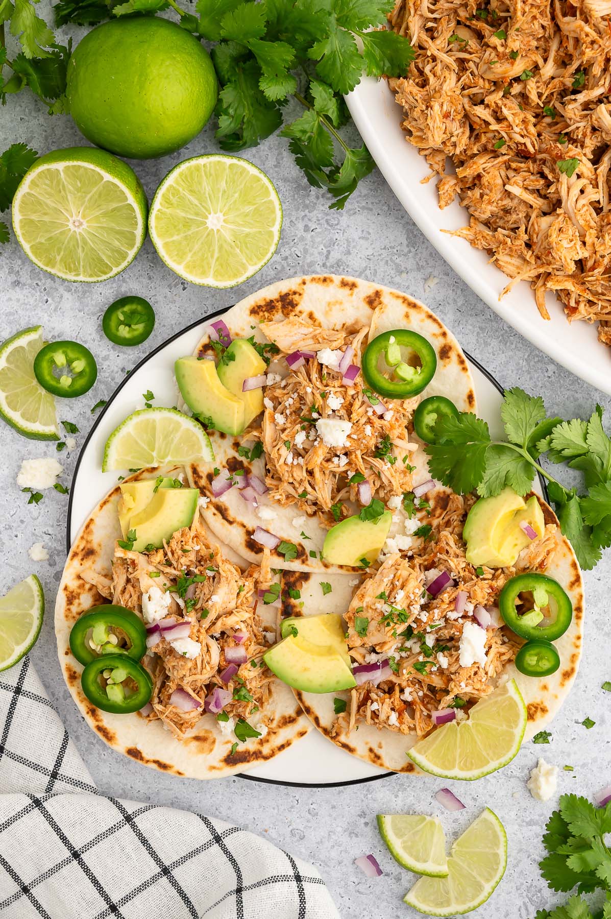 Healthy Crockpot Chicken Tacos | The Clean Eating Couple