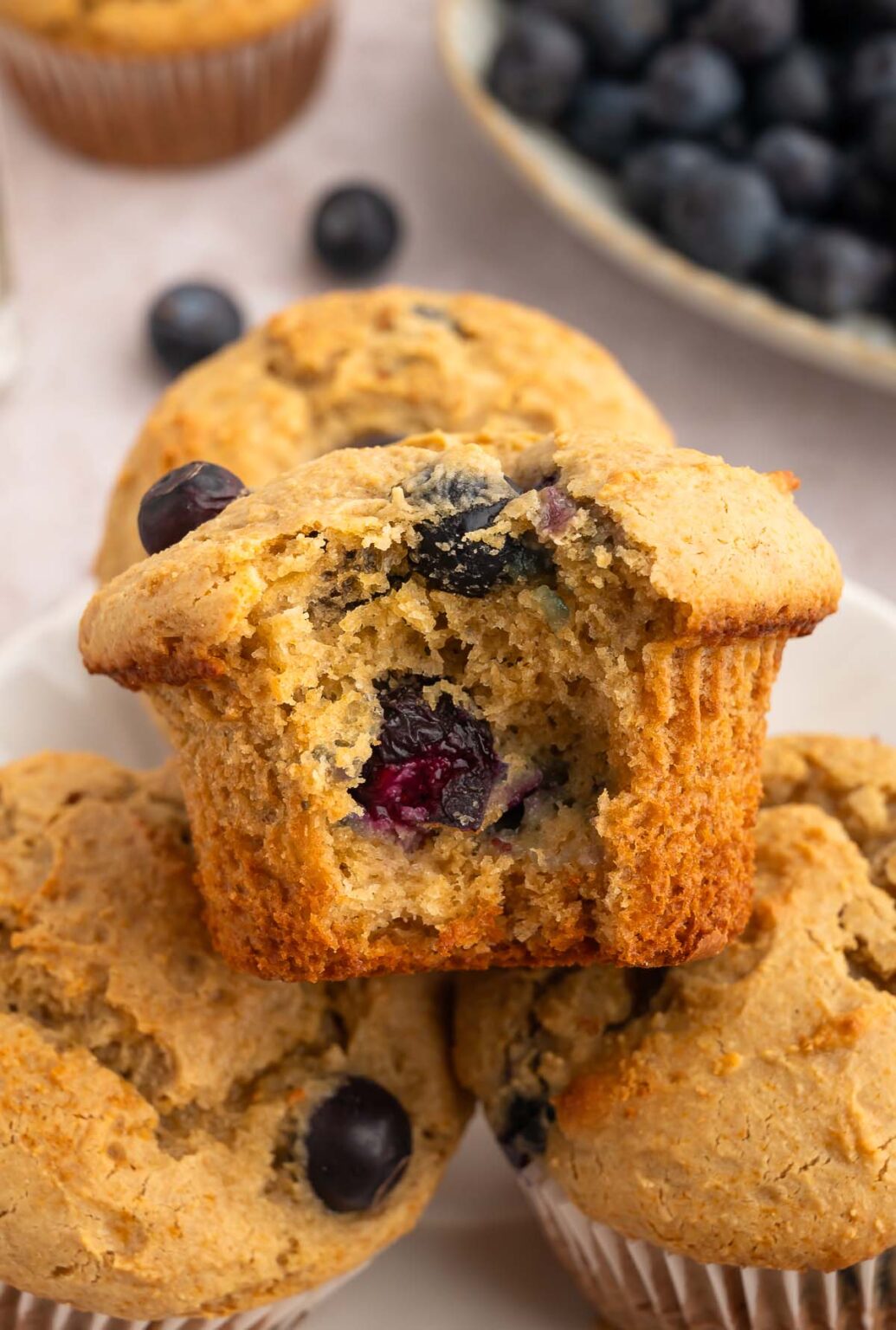 Healthy Blueberry Protein Muffins | The Clean Eating Couple
