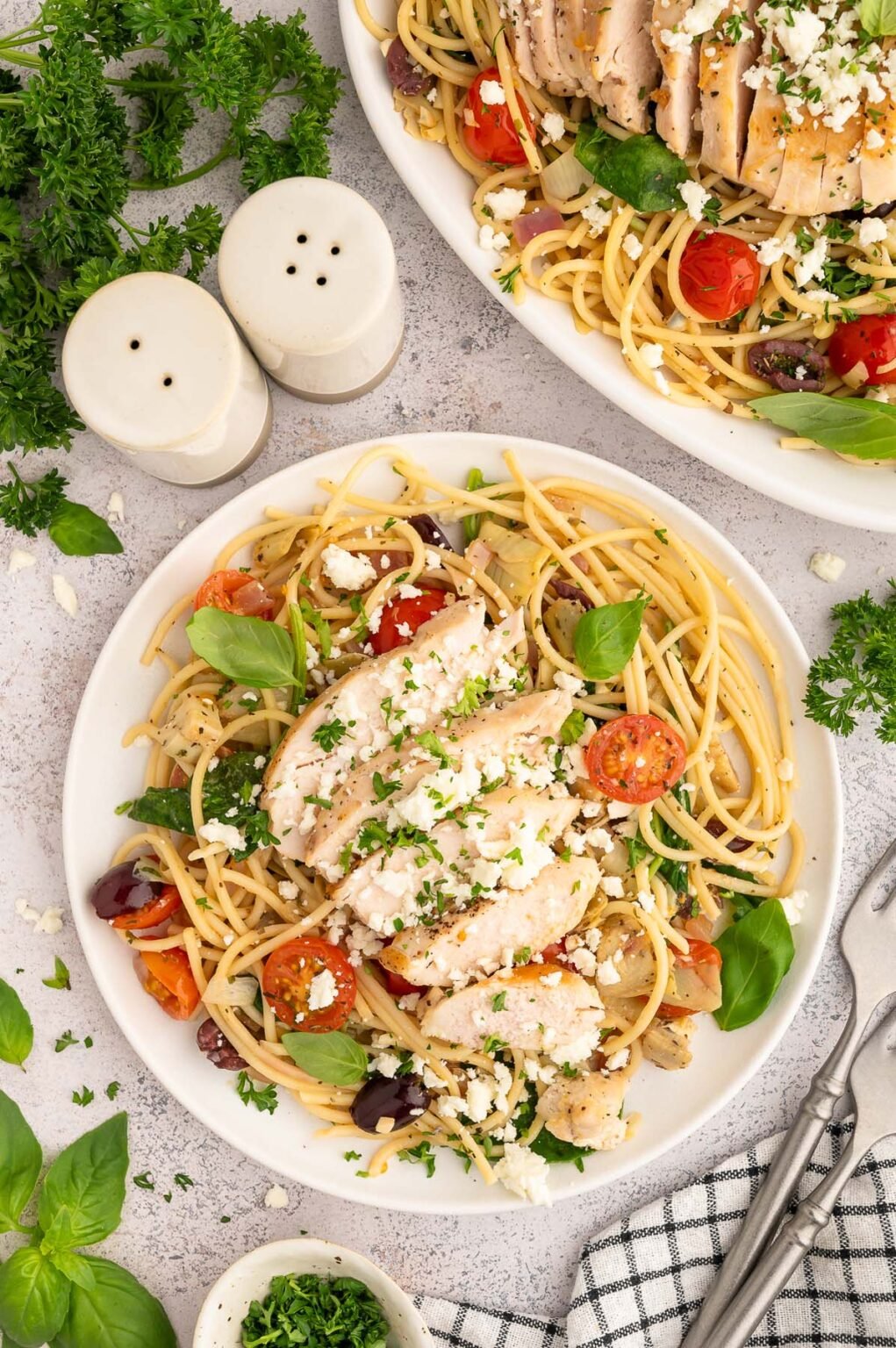 Quick Greek Spaghetti - The Clean Eating Couple
