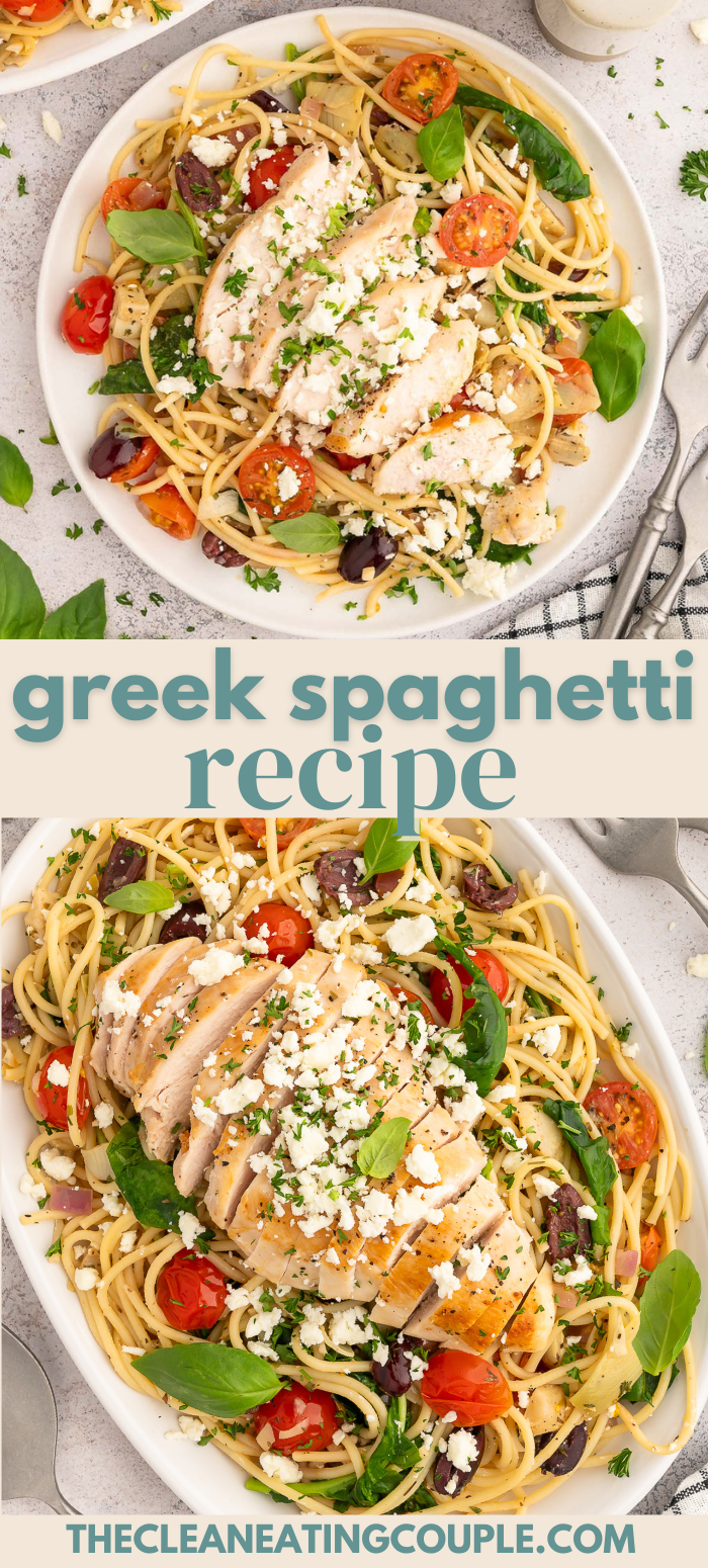 Quick Greek Spaghetti - The Clean Eating Couple