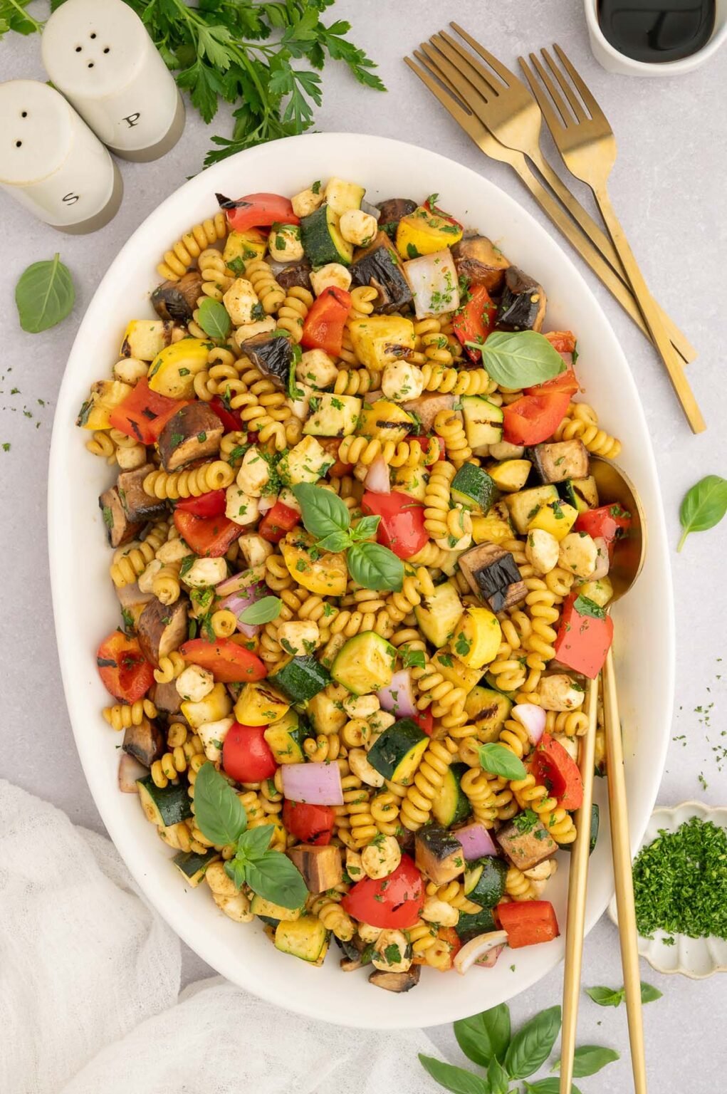 Grilled Vegetable Pasta Salad - The Clean Eating Couple