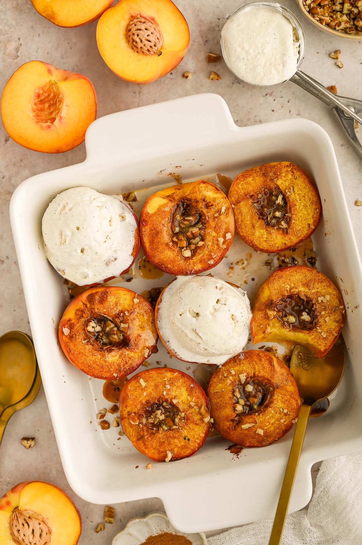 Easy Baked Peaches - The Clean Eating Couple