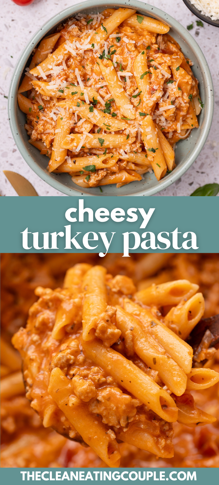 Cheesy Ground Turkey Pasta - The Clean Eating Couple